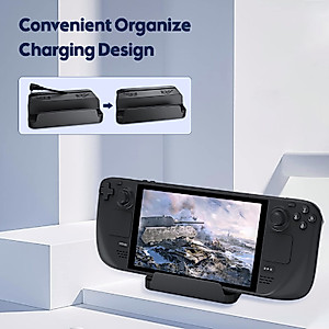 Charging Dock for Steam Deck Stand, NEWENMO Non-slip Base Station for Steam Deck Dock, 3-in-1 ONLY Charging Portable for Steam Deck Accessories, Stand for Valve Steam Deck Handheld for Gaming