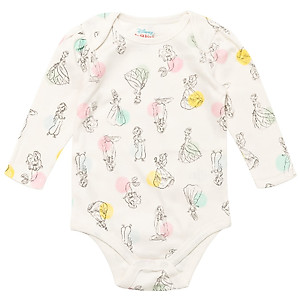 Disney Princess Ariel Belle Cinderella Newborn Baby Girls 5 Pack Bodysuits blue/green/Pink/White/Yellow 3-6 Months