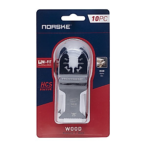 Norske Tools NOTP276 1 1/4 inch Flush Cut Oscillating Multi Tool Accessory Blade Universal Fit for Wood (10pc Pack) | Oscillating Saw Blades