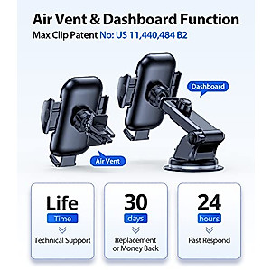 VICSEED Universal Phone Mount for Car [Solid & Durable] Car Phone Holder Mount Dashboard Windshield Air Vent Long Arm Strong Suction Cell Phone Holder Car for iPhone 14 13 12 Pro Max All Mobile