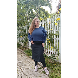 Women's Modest Long Skirt with Attached Leggings Pockets Midi Cover Up Workout Skirted Capris LGY XL Light Grey