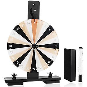 Ygebet Heavy Duty Acrylic Editable Prize Wheel Spinner with Stand Tabletop 24 Slots, 11.7 Inch Dry Erase Wall Mounted Spinning Prize Wheel