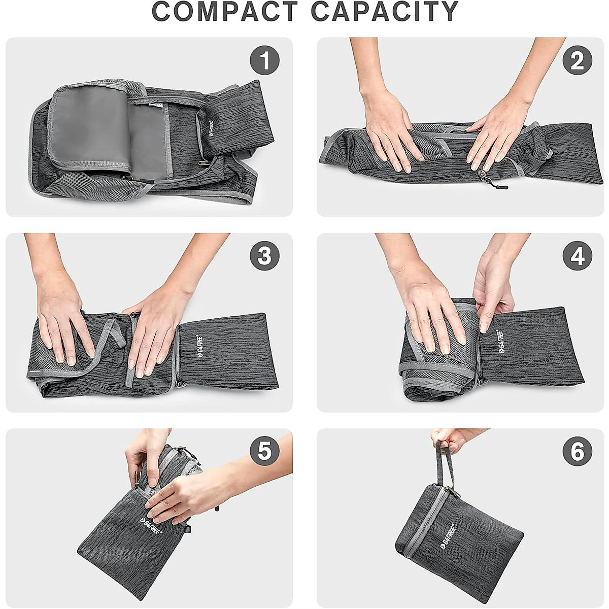 G4Free 10L Hiking Backpack Lightweight Packable Hiking Daypack Small Travel Outdoor Foldable Shoulder Bag(Black)