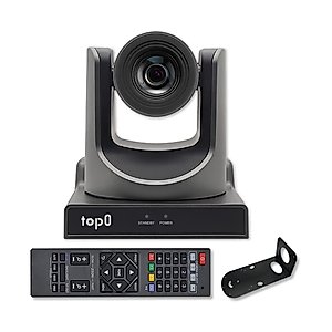 top0 PTZ Camera,3G-SDI&HDMI&IP,1080P60fps,20X Optical Zoom,Live Streaming for Events/Video Production/Church/Boradcast Service,Wall Mount Bundle (20x, Space Gray)