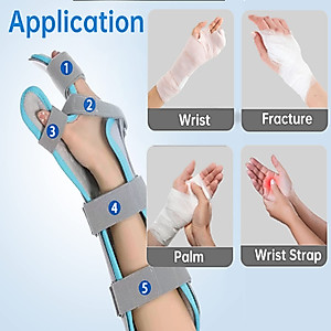 Resting Hand Splint, Wrist Support Brace Adjustable Hand Fracture Fixed Strap Sprain Carpal Tunnel Splint, Hand Tendinitis Pain Relief from Sports Injury Splint(Left)