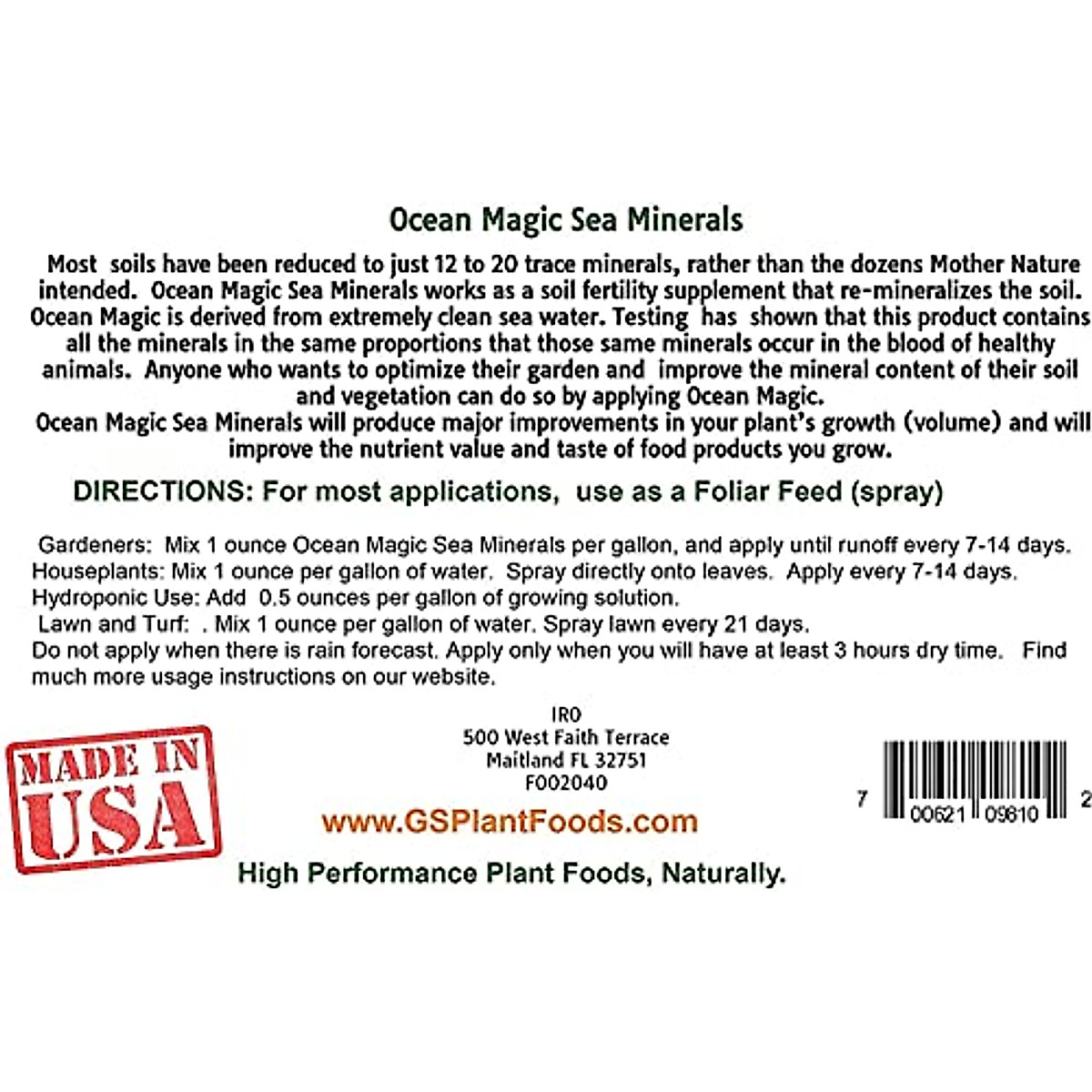 Ocean Magic Sea Minerals, 32 fl. oz.