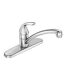 MOEN Adler Single-Handle Low Arc Standard Kitchen Faucet in Chrome