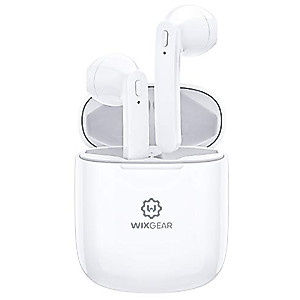 WixGear Bluetooth 5.0 Wireless Earbuds with Charging Case, HD Stereo Sound Earphones, 30H Playtime with Charging Case, IPX5 Waterproof with Built-in Microphone for Work/Travel/Gym