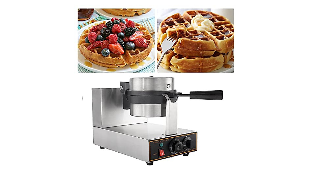 WICHEMI Commercial Waffle Maker Electric Waffle Making Machine Flip ...