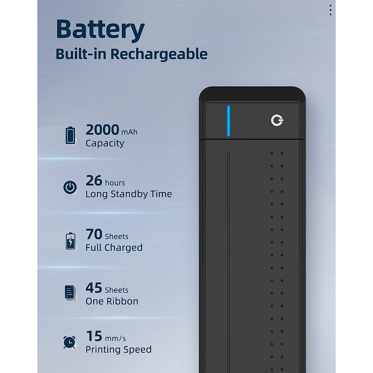 HPRT Portable Printer Wireless Bluetooth Thermal Transfer Mobile Printer Inkless Phone Compatible with Android and iOS, Laptop for Travel 8.5" X 11" US Letter&A4 Paper (USB Driver Included)