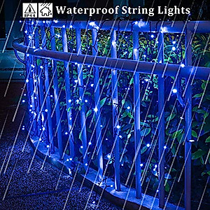 LuGlint String Lights Outdoor, 2Pack 39.4FT 100 LED Solar String Lights Outdoor,8 Modes Solar Christmas Lights for Indoor/Outdoor Tree,Patio,Garden,Christmas,Holiday,Halloween Party Decor (Blue)