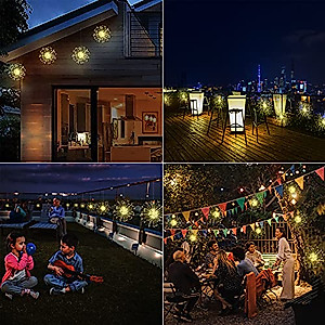 HEAGEERO Solar Starburst Light 2 Pack, Outdoot Chandelier Lights 180 LEDs | Solar Umbrella Fairy Light | Solar Firework Light | Hanging Decorative Lights for Party Garden Patio Bedroom,DIY Light