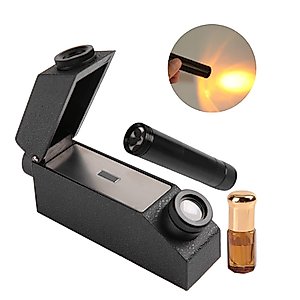 Leftwei Gem Refractometer, Professional Gemstone ldentification Gem Refractometer Refractive Index Meter Jewelry Test Tool with 3 ML Reflective Index Fluid for Gemologists, Jeweler