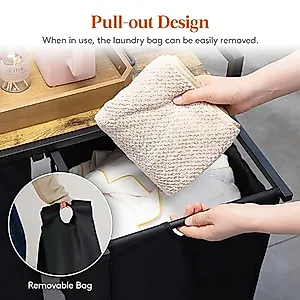 Lifewit Laundry Hamper 3 Section, 120L Pull out Laundry Clothes Basket Organizer with Large Top Shelf and 3 Removable Bags and Handles, Laundry Sorter for Laundry Room Bedroom Bathroom Dorm, Black