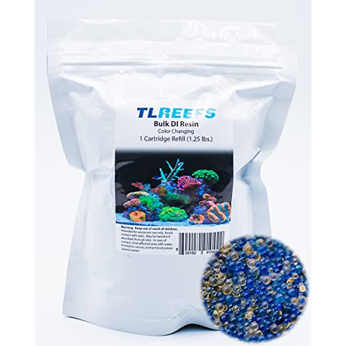 TL Reefs Deionization DI Resin Mixed Bed Color Changing 1.25lb (1 Piece)
