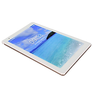 Honio Calling Tablet, HD Tablet 4GB RAM 64GB ROM Dual Camera 2.4G 5G WiFi 100‑240V Gold 10 (US Plug)