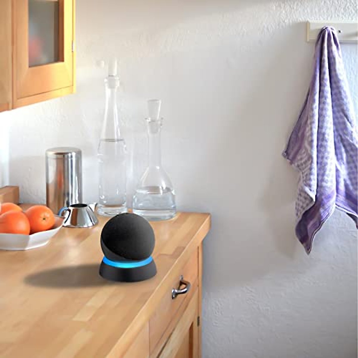 C YECEN Echo Dot 4th&5th Generation Table Stand Desktop Holder Mount for Echo Dot 4th&5th Gen, Base Bracket with Light Guide, Echo Dot Accessories with Built-in Cable Management
