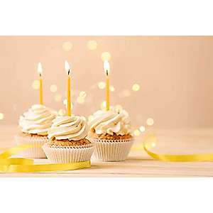 olorvela Beeswax Taper Candles Candlesticks Bulk - Skinny Taper Candles, Thin Beeswax Candles Tall Birthday Candles for Cake, 50pcs 6.3" for Hanukkah, Home Decor, (Yellow)