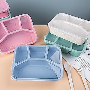 Meal Prep Container Microwave Safe, 4 Pack Bento Lunch Box, 4-Compartment Snack Container for School Work Travel, Lunch Containers for Adults, Bento Box for Kids, Reusable Dishwasher Safe