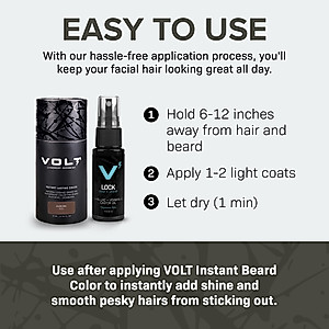 VOLT Lock Beard and Mustache Color Sealer for Instant Beard Dye and Shine with Castor Oil and Vitamin E - 1oz
