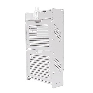 TouSuaRSi 2 Layer Modern Shoe Storage Cabinet with Doors White Practical Free Standing Shoe Rack for Entryway Show Rack Entryway (2 Tier, 18.11"x6.69"x31.69")