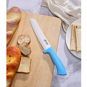 UMOGI Ceramic Kitchen Knife Set with Covers in Gift Box, Healthy Stain Resistant & Non-Rust, Dishwasher Safe - Colorful Knife Set Include Chef, Serrated Bread, Utility & Paring Knife