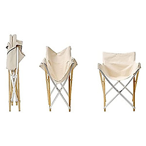 Snow Peak Take! Bamboo Chair, LV-085, Designed in Japan, Made of Canvas and Bamboo, for Indoor Outdoor Use, Lifetime Product Guarantee, White