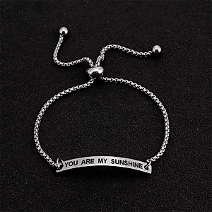 SOUSYOKYOSAM You are My Sunshine Expandable Mantra Cuff Bangle Bracelet Graduation Fashion Jewelry