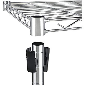 Simple Deluxe Heavy Duty 3-Shelf Shelving with Wheels, Adjustable Storage Units, Steel Organizer Wire Rack, 24.02”L x 13.78“W x 31.89”H, Chrome, HKSHLF23133003CPC