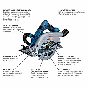 BOSCH GKS18V-26LN PROFACTOR™ 18V 7-1/4 In. Blade-Left Circular Saw (Bare Tool)