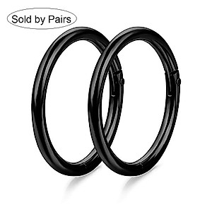 Stainless Steel 16G Seamless Hinged Hoop Nose Ring 8mm Cartilage Tragus Lip Snug Body Piercing Jewelry