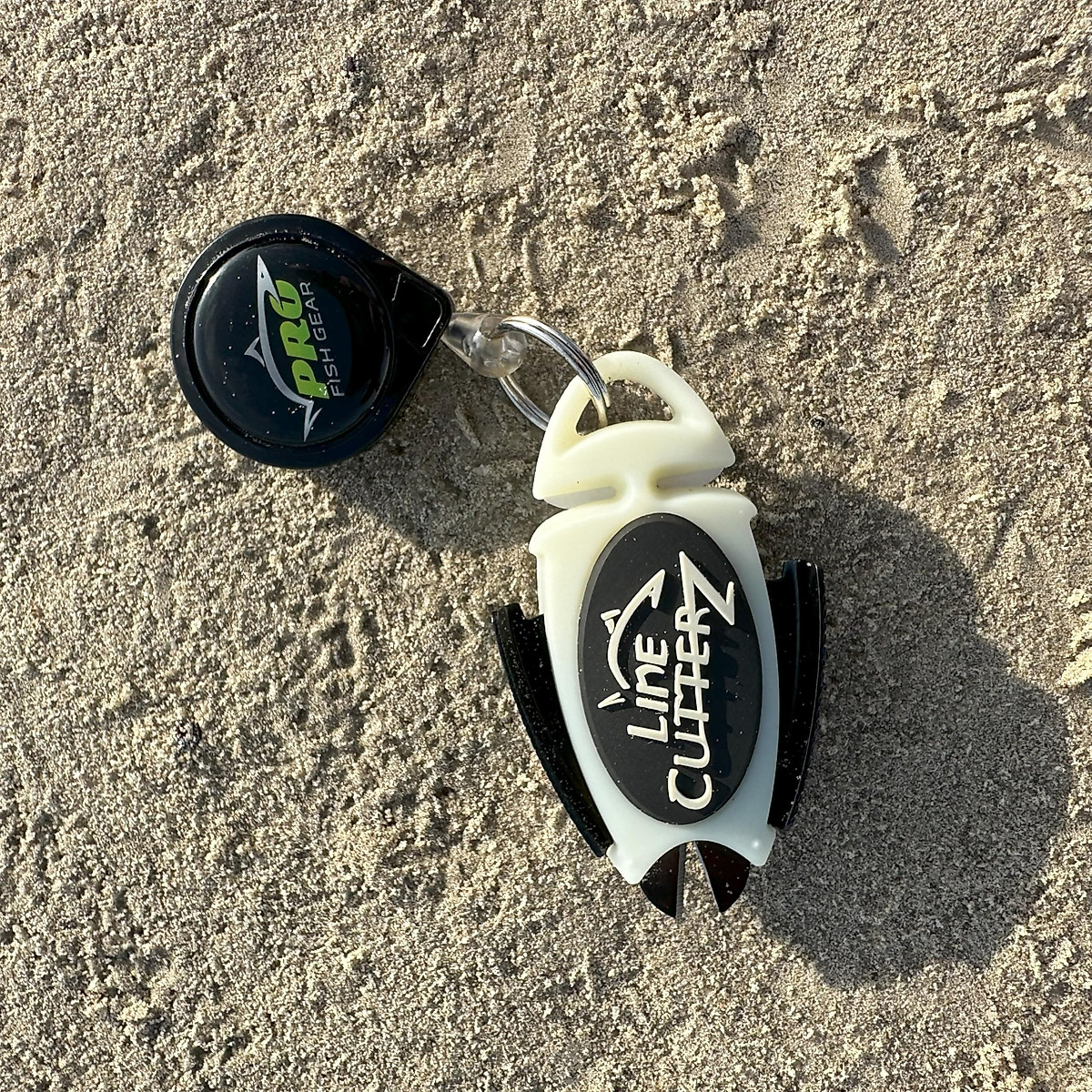 LINE CUTTERZ Patented Dual Hybrid Ceramic Cutter + Stainless Steel Micro Scissors Fishing Line Clipper - Glow-in-the-Dark