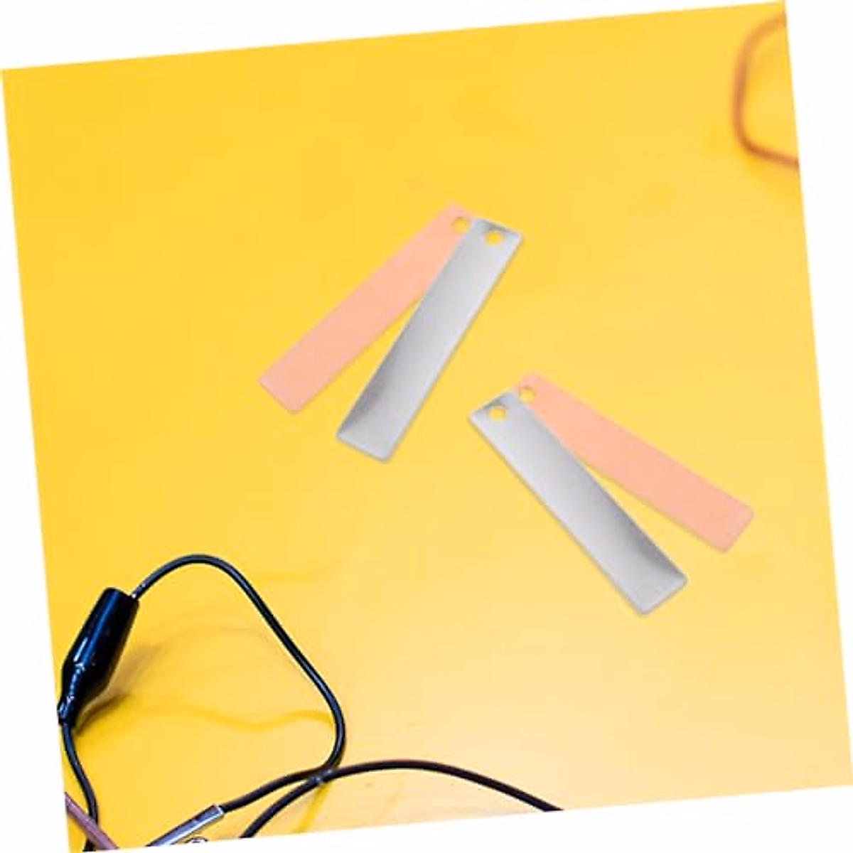 8 Pairs Battery Electrode Sheet Batteries Zinc Electrode Strip Zinc Plates Battery Experiment Materials Anode for Zinc Electroplating Zinc Anode DIY Fruit Battery Materials Copper HOOTNEE