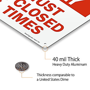 SmartSign Emergency Exit Only Sign Door Must Remain Closed at All Times (10" x 14" Non-Reflective Aluminum), Made in USA