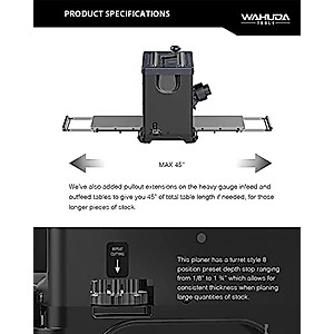 Wahuda Tools 13" Spiral Cutterhead Planer with 4-sided carbide Tips (Two Speed-New)