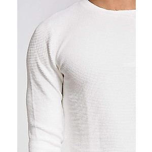 Place and Street Men’s Cotton Thermal Underwear Set Shirt Pants Long Johns White