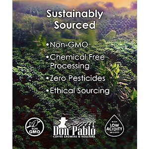 Don Pablo Gourmet Coffee - Signature Blend - Medium Dark Roast - Whole Bean Coffee - 100% Arabica Beans - Low Acidity and Non-GMO - 2lb bag