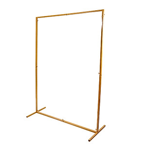 Gold Wedding Arch Backdrop Stand, 6.6FT x 4.9FT Garden Balloon Arch Rack, Square Balloon Backdrop Frame, Metal Wedding Arches, Rectangular Balloon Arch Stand, for Wedding, Ceremony, Anniversary, Party