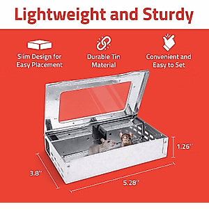 Mouse Trap Multi-Catch and Release Humane with See-Through Window Lid, Non-Lethal Mouse Traps for Indoor and Outdoor Use, Catches Up to 30 Mice, (12 Pack)