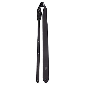 Perri's Leather Ltd. - Basic Leather Guitar Strap - Adjustable from 44.5″ to 64″ for Electric, Acoustic, Bass Guitars - Black (E20-177-XL)