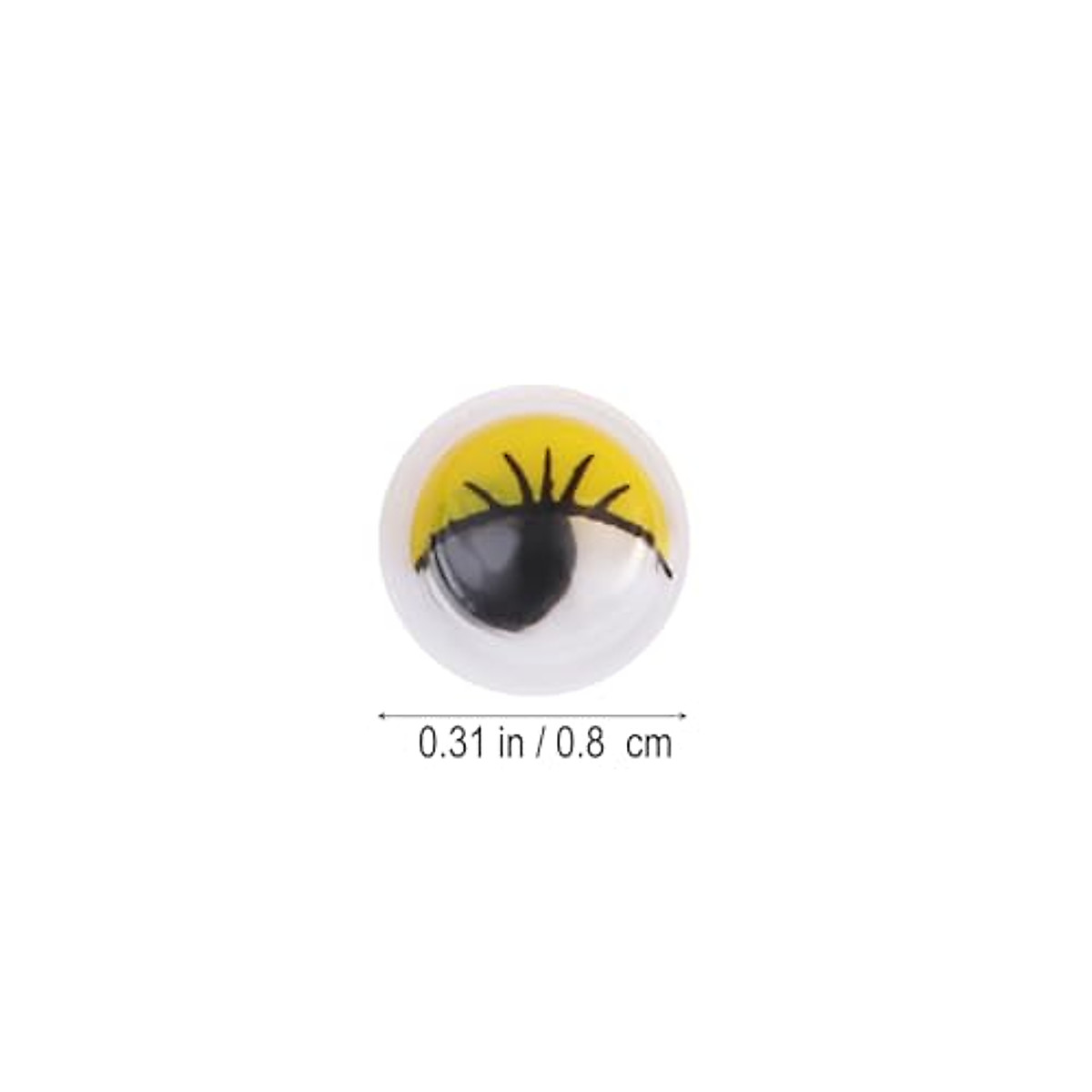 TEHAUX 100pcs Animal Lash Accessories Mini Doll Eyeballs Wiggle Craft Stickers Eyes Yellow DIY Eyes DIY Animal Eyes Self Made Wiggle Eyes with Eyelashes DIY Cartoon Eyes