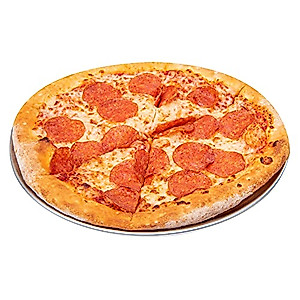 Restaurantware Met Lux 10 Inch Commercial Pizza Pan 1 Coupe Style Pizza Cooking Tray - Heavy-Duty 18-Gauge Aluminum Round Baking Tray Oven-Baking For Pizzas & More