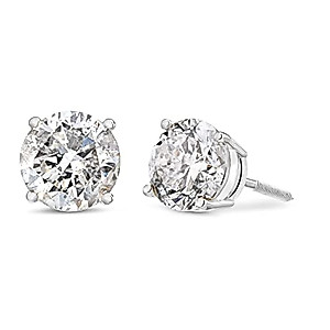 Amazon Essentials Certified 14k White Gold Diamond with Screw Back and Post Stud Earrings (0.33 cttw, J-K Color, I1-I2 Clarity) (previously Amazon Collection)