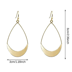 TIANHONGYAN Simple Lightweight Drop Dangle Earrings Boho Gold and Silver Teardrop Earrings for Women Jewelry Gifts (gold)