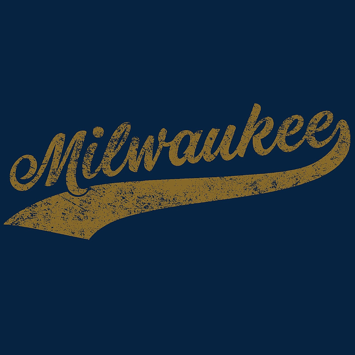 UGP Campus Apparel Milwaukee Baseball Script - Hometown Pride, Pitcher HOODIE - Large - Navy
