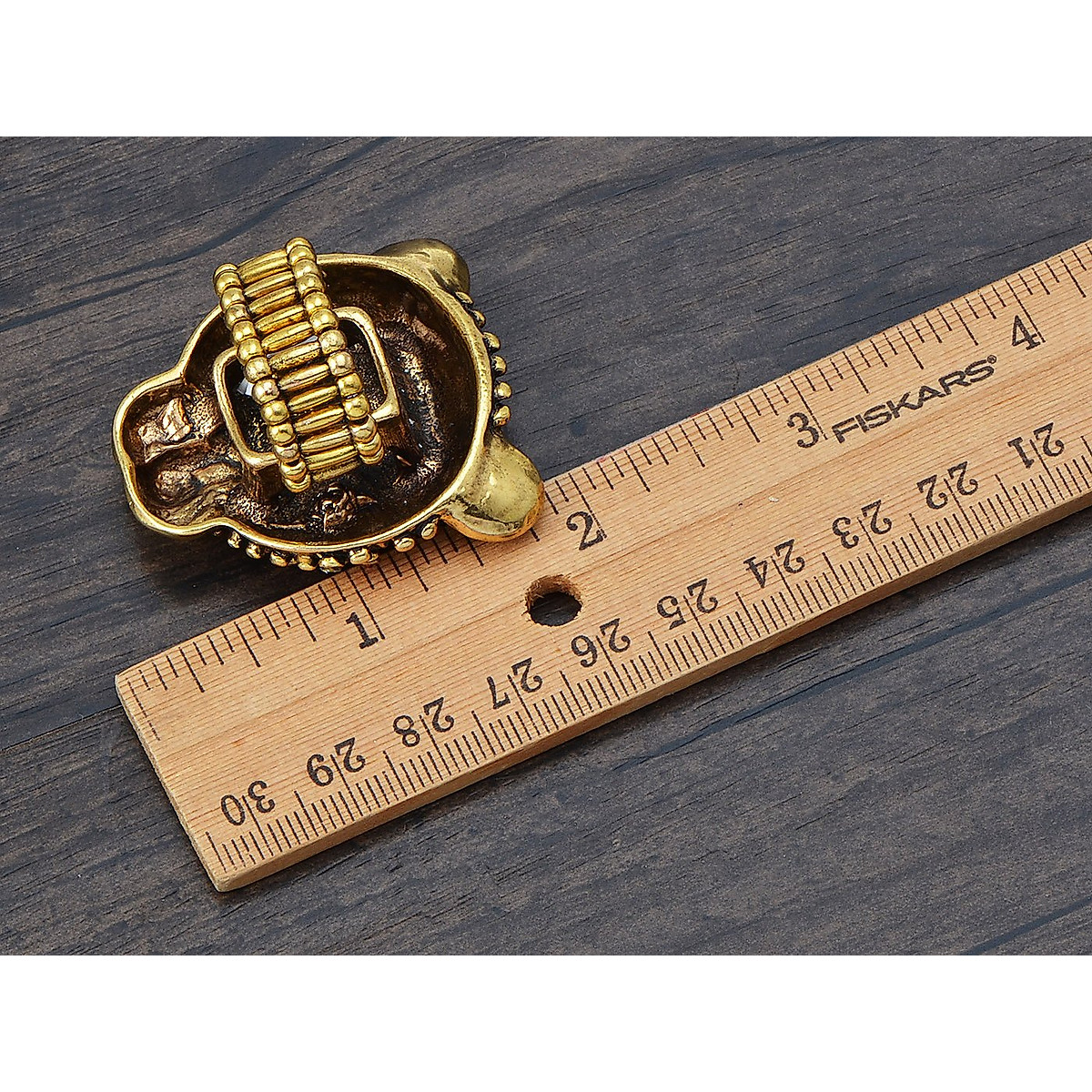 Alilang Antique Golded Tone Ruby Red Crystal Rhinestones Cheetah Feline Stretch Ring