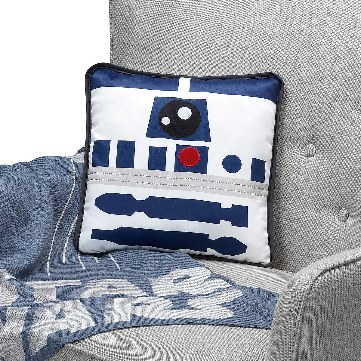 Lambs & Ivy Star Wars Signature R2D2 White/Blue Decorative Throw Pillow