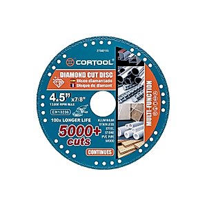 CORTOOL Diamond Cut Off Wheels 4 1/2 Inch, Diamond Metal Cutting Disc for Angle Grinder 4.5-Inch 7/8-Inch Arbor (Continued)