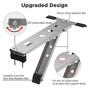 TURBRO ACS-200 Universal Window Air Conditioner Support Bracket - Up to 200 lbs - Fits 5,000 to 12,000 BTU, Heavy Duty Window AC Support for Frigidaire, GE, TOSOT, and More