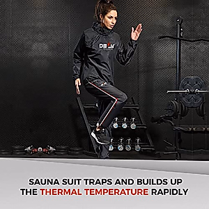 DEFY Heavy Duty Sauna Suit for Weight Loss Full Body Wrap Hoodie Men Women Anti-Rip Sweat suit Gym Workout Exercise Gear